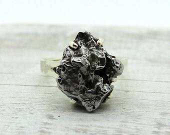 Meteorite ring | Etsy