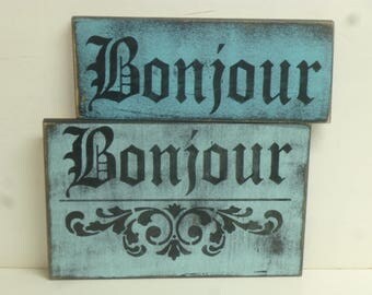 Bonjour sign | Etsy