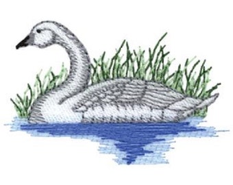 Swan embroidery | Etsy
