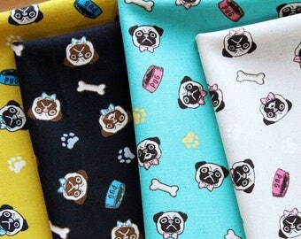Pug fabric | Etsy