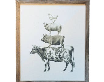 Stacked farm animals | Etsy