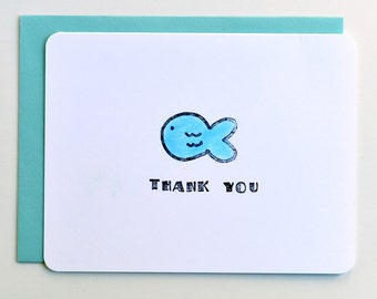 Fish thank you card | Etsy