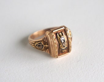 10k gold class ring | Etsy