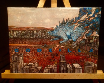 Godzilla art | Etsy