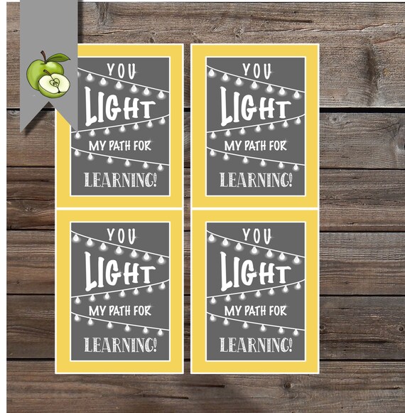You light my path for learning gift tag Teacher Appreciation