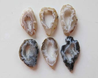 Natural Druzy Agate Occo Oco Geode Matching Pair C3703