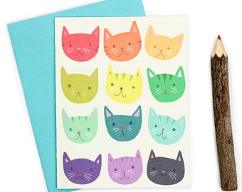 Cat card | Etsy