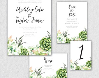 Succulent invitation | Etsy