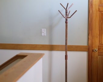 Free Standing Coat Rack Copper Coat Tree with 8 Hooks