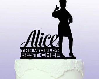 Chef cake topper | Etsy