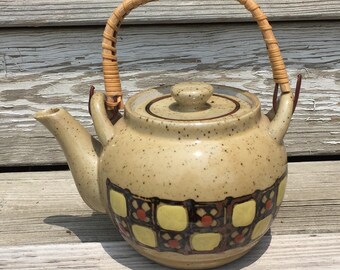 Wicker handle teapot | Etsy