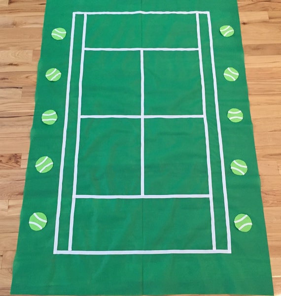 Items similar to Tennis Party Themed Tablecloth Tennis Court Tablecloth ...