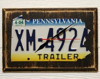 License plate clock | Etsy