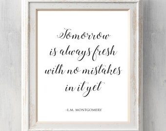 Tomorrow is a New Day with no mistakes in it quote necklace