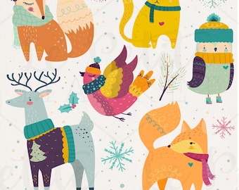 Tribal Animals Clip Art Set Tribal Woodland Clipart Tribal