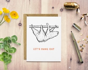Sloth card | Etsy
