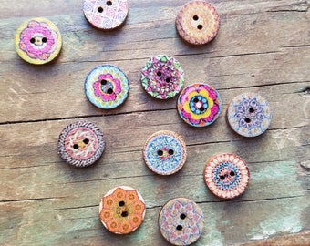 Mandala button | Etsy