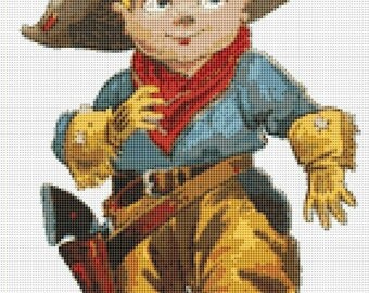 Cowboy cross stitch | Etsy