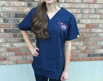 Monogrammed scrubs | Etsy