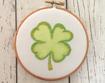 Embroidered shamrock | Etsy