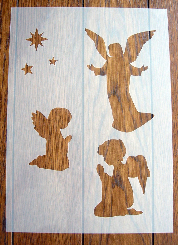 Christmas Angels Stencil Mask Reusable Mylar Sheet for Arts
