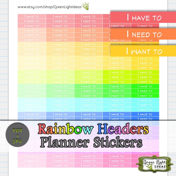 Items similar to Printable Planner Headers, Happy Planner Headers ...