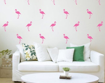 Flamingo wall decals | Etsy
