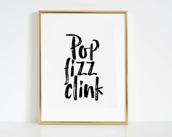 Pop fizz clink sign | Etsy