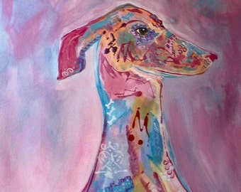 Abstract dog art | Etsy