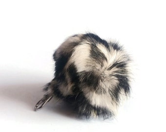 Rabbit fur keychain | Etsy