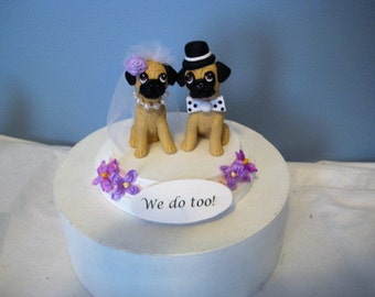Pug cake topper | Etsy