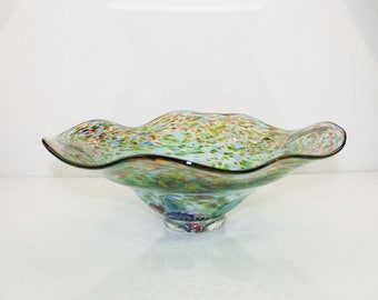 Wavy glass bowl | Etsy