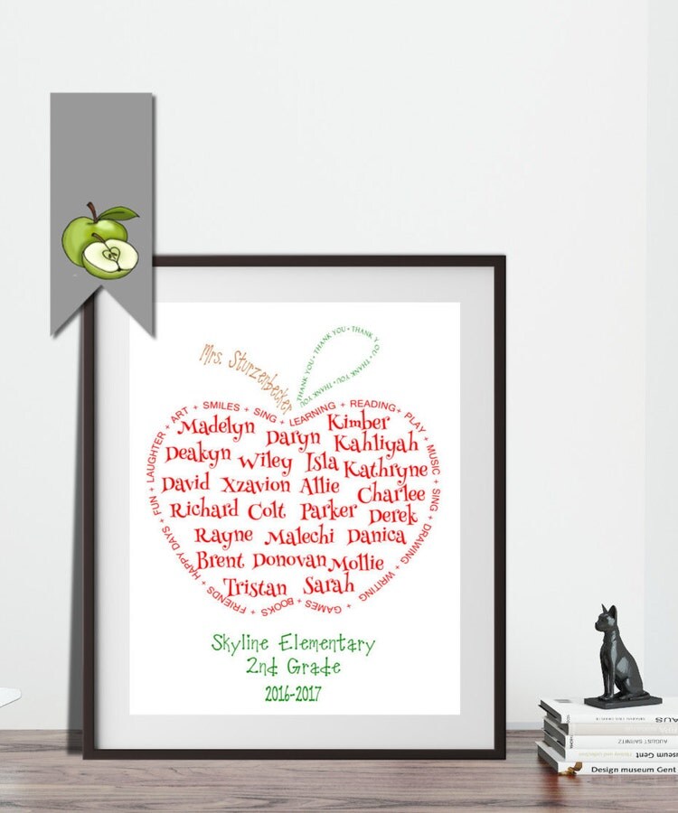 Teacher Appreciation gift class names word art by TheArtyApples