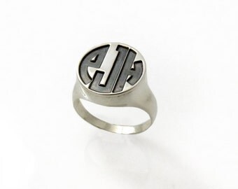 Monogram ring | Etsy