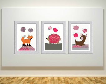 Forest friends art | Etsy