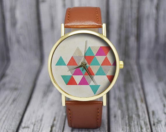 Geometric Watch Triangles Vintage Style Watch Ladies