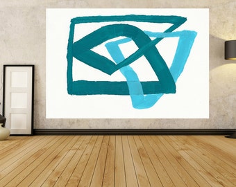 Turquoise painting | Etsy