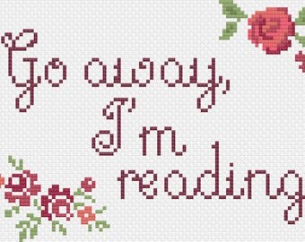 Reading cross stitch | Etsy