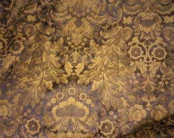 Gold damask fabric | Etsy