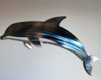 Dolphin metal art | Etsy
