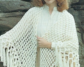 Irish crochet shawl | Etsy