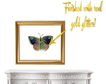 Gold butterfly art | Etsy