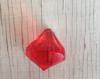 Red crystal pendant | Etsy