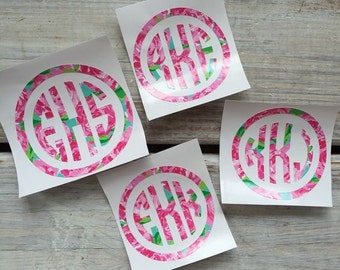 Monogram Vinyl Decal Monogram Wall Decal Vinyl Wall Decal