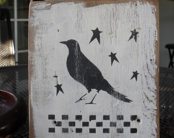 Folk art crow | Etsy