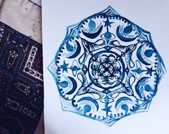Watercolor mandala | Etsy