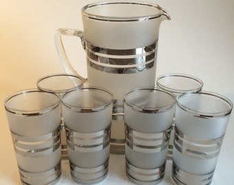 Vintage glass pitcher | Etsy