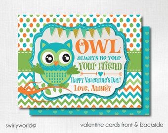 Owl valentine card | Etsy