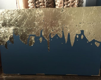 Gold leaf painting | Etsy