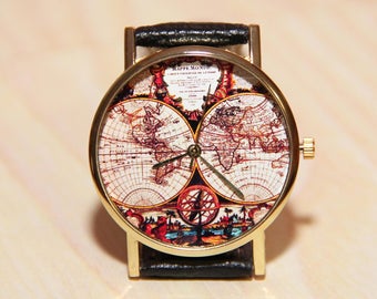 World map watch | Etsy